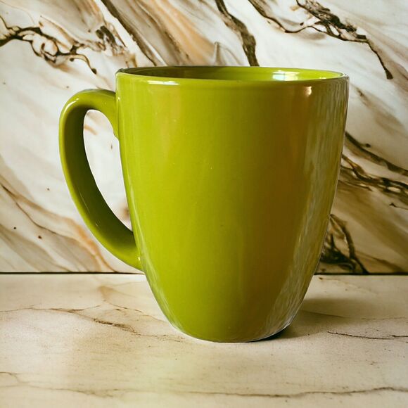 Corelle | Dining | Corelle Stoneware Olive Lime Green Coffee Tea Mug ...